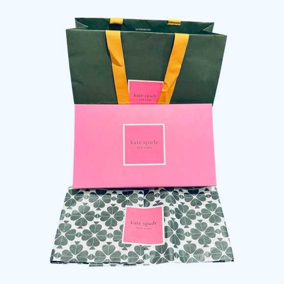 kate spade | Accessories | Kate Spade Pink And Green Floral Gift Bag ...